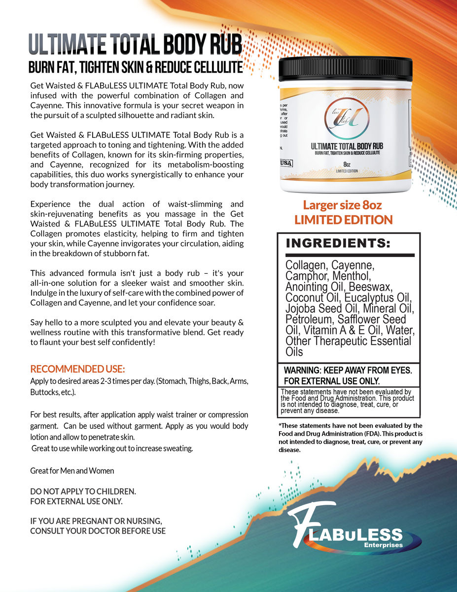 ULTIMATE TOTAL BODY RUB 8oz - shipping included – FLABuLESS Enterprises LLC